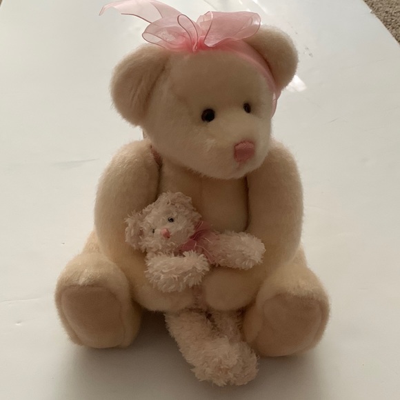 Gund | Toys | Gund Teddy Bear With Pink Bow Backpack And Baby Bear ...